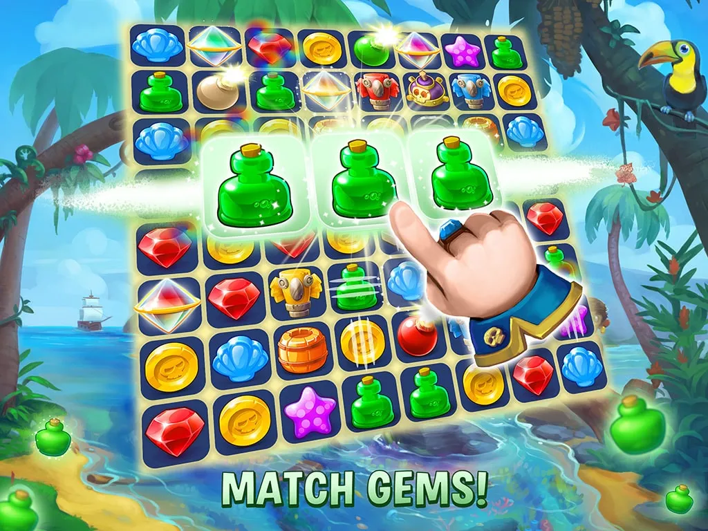 Pirates & Pearls®: Matching gems・Building forts