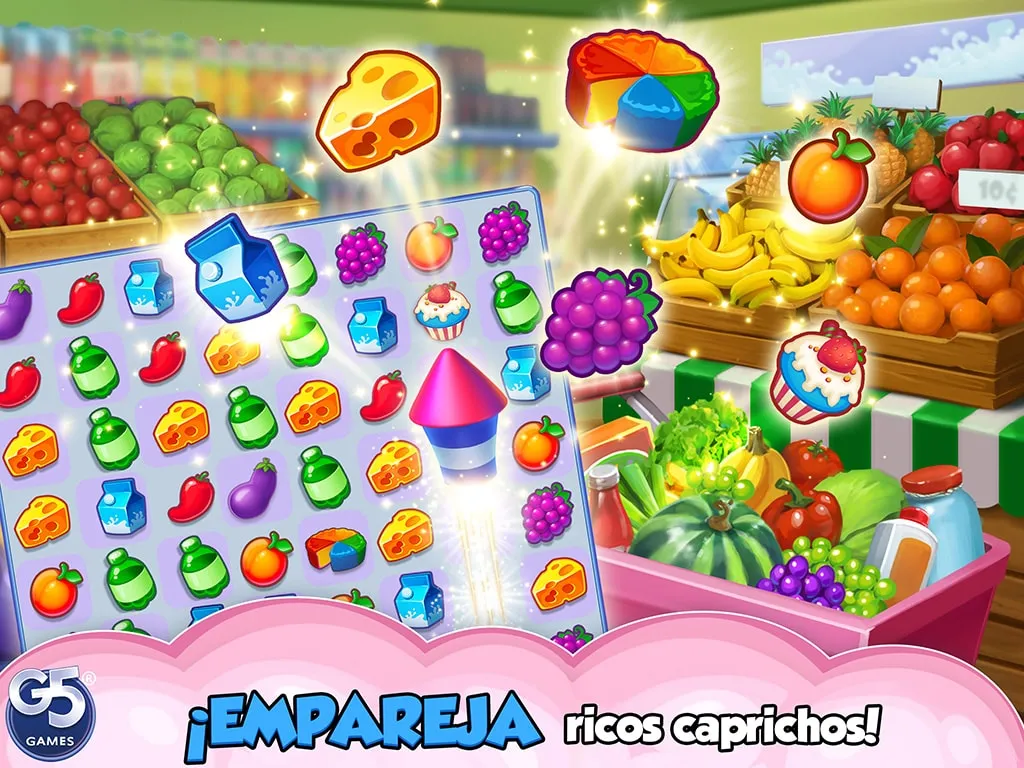 G5 Games - Supermarket Mania® - Combina 3: Aventura de frenesí comercial