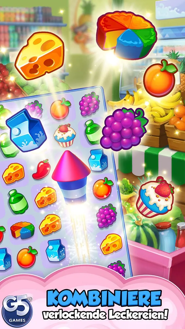 G5 Games - Supermarket Mania® - 3 Gewinnt: Einkaufsabenteuer-Wahnsinn